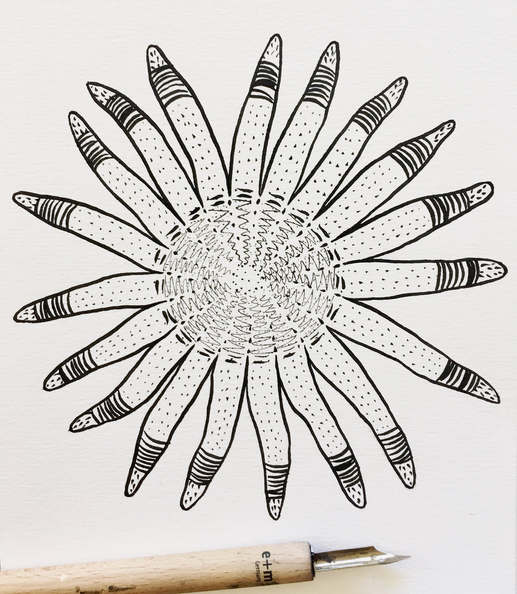 Inktober Drawing - Sun Star – Follow the Sun