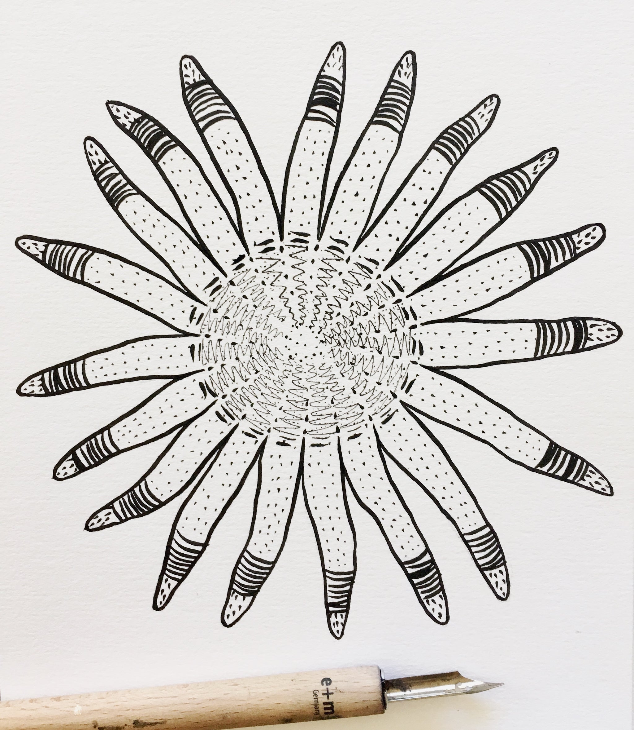 Inktober Drawing - Sun Star – Follow the Sun